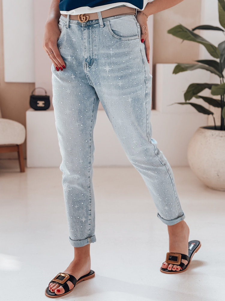 Spodnie damskie jeansowe JEWELSTAR niebieskie Dstreet UY2444 - sklep ...