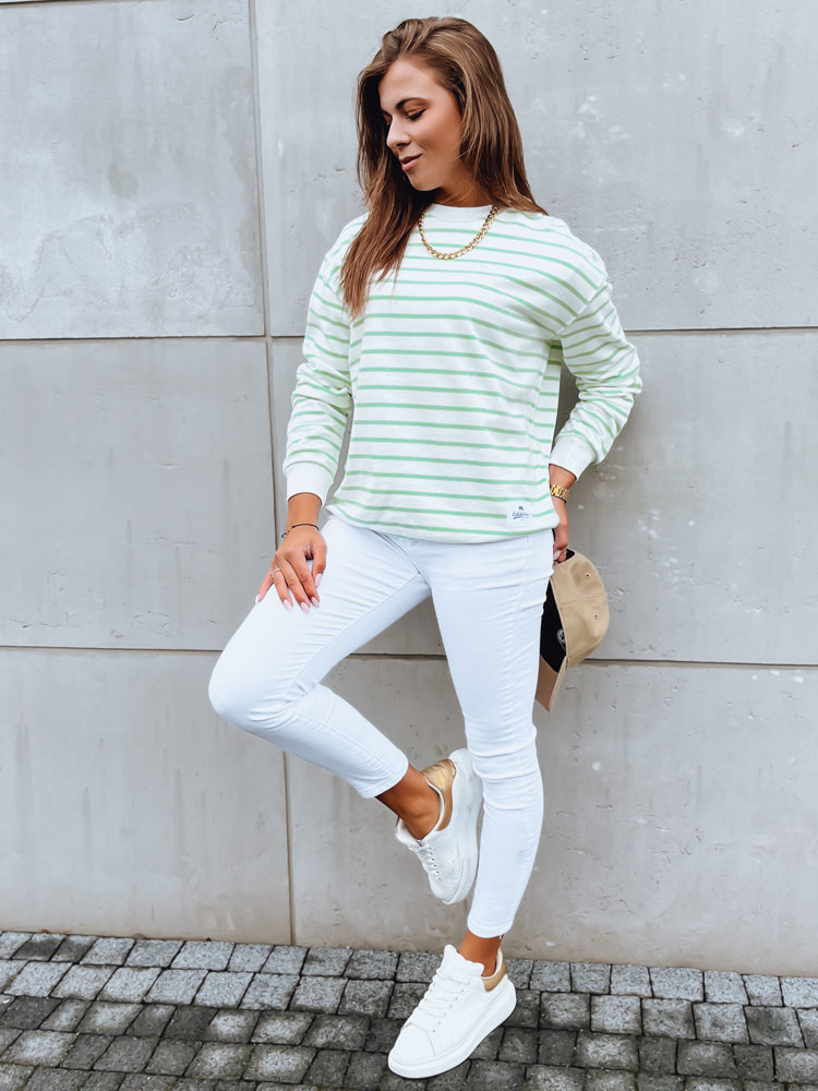 Bluza damska NIMFADORA w biało-zielone paski Dstreet BY1220 - sklep ...